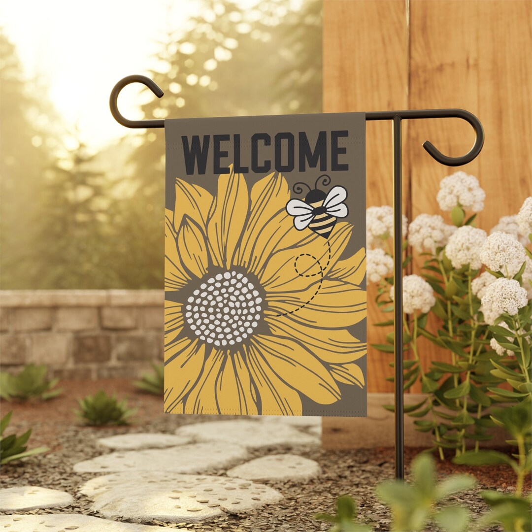 Sunflower Welcome Garden & House Banner, Welcome Sign, Sunflower Flag ...