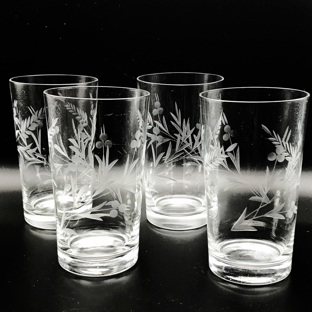 Blefeld Blown Glass Drinking Glasses Set of 4 Vintage Tumbler - Etsy