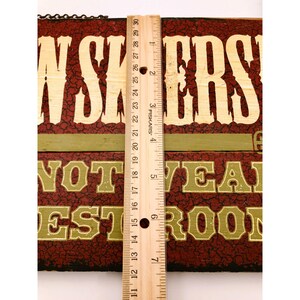 RARE George Nathan Novelty Wood Sign Skiers Ski Lodge Skiing Funny ...