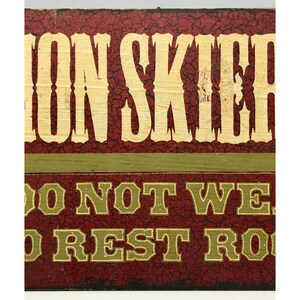 RARE George Nathan Novelty Wood Sign Skiers Ski Lodge Skiing Funny ...