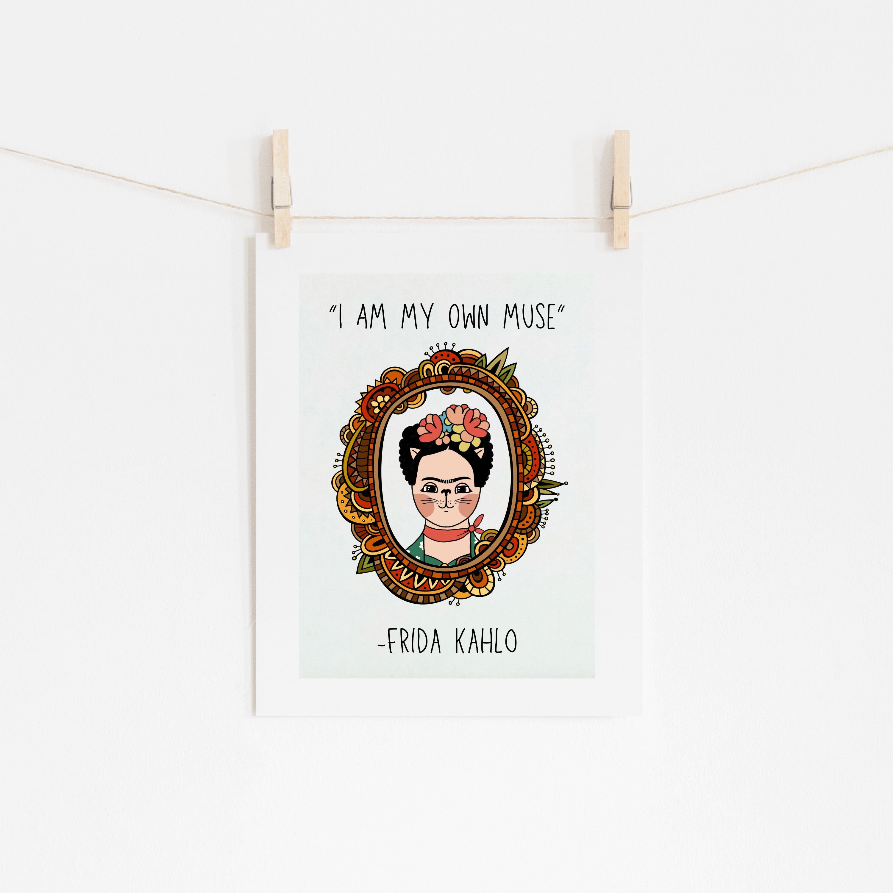 Frida Kahlo Quote Doodle Art Print Simple Minimalist - Etsy