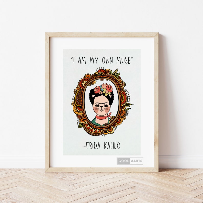 Frida Kahlo Quote Doodle Art Print Simple Minimalist - Etsy