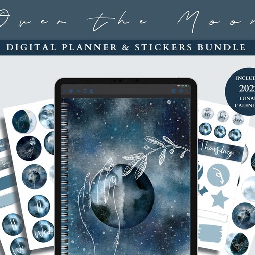 Moon Phases Digital Planner Stickers Goodnotes Stickers - Etsy
