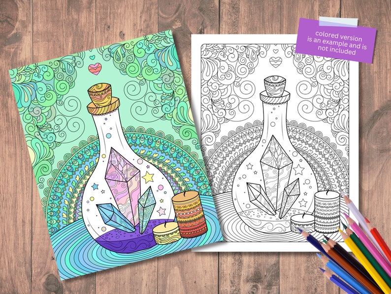 Magical Witch Mandala Coloring Pages - Hand-drawn Mystical Coloring ...