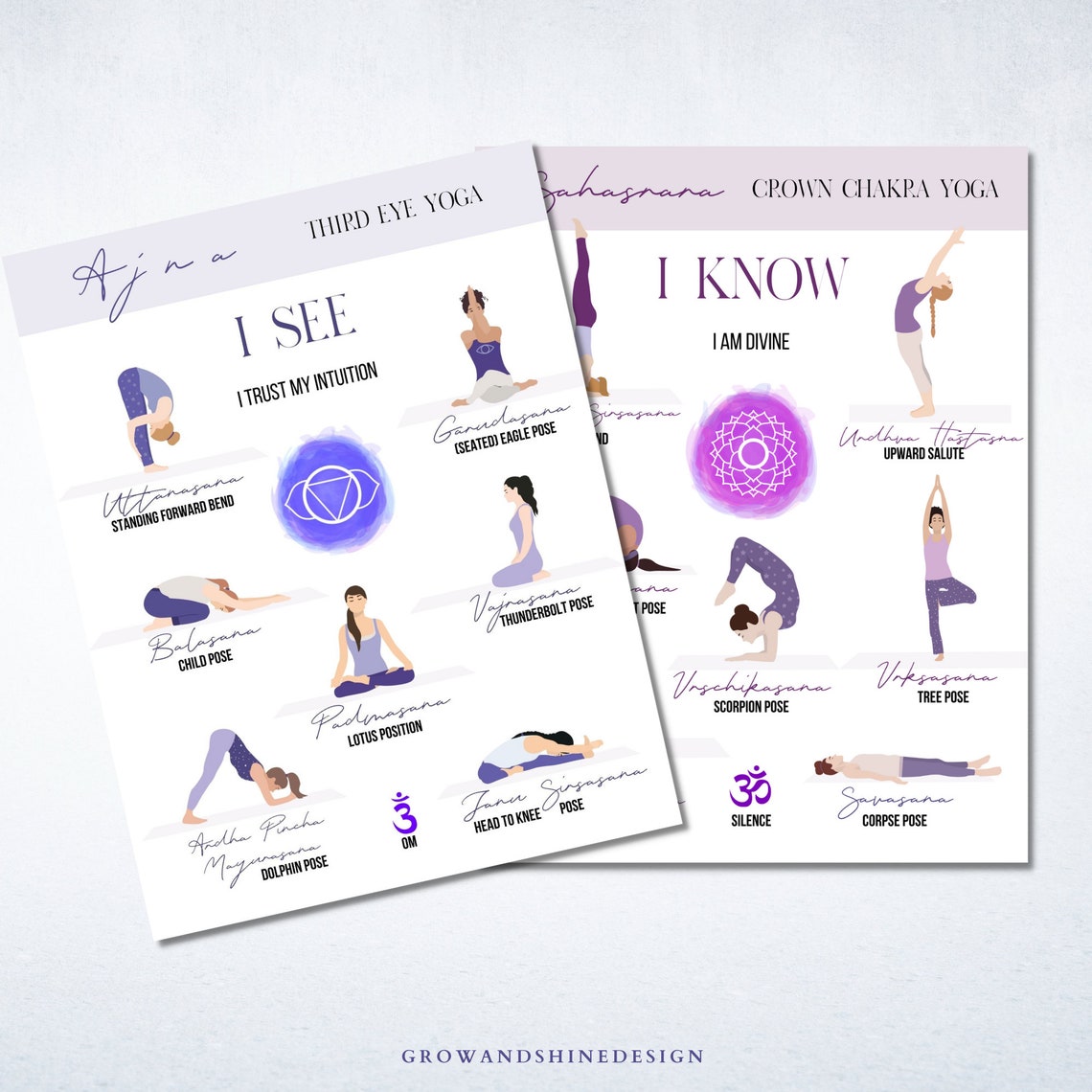 Chakra Print Chakra Yoga Printable Chart 7 Chakras Yoga - Etsy