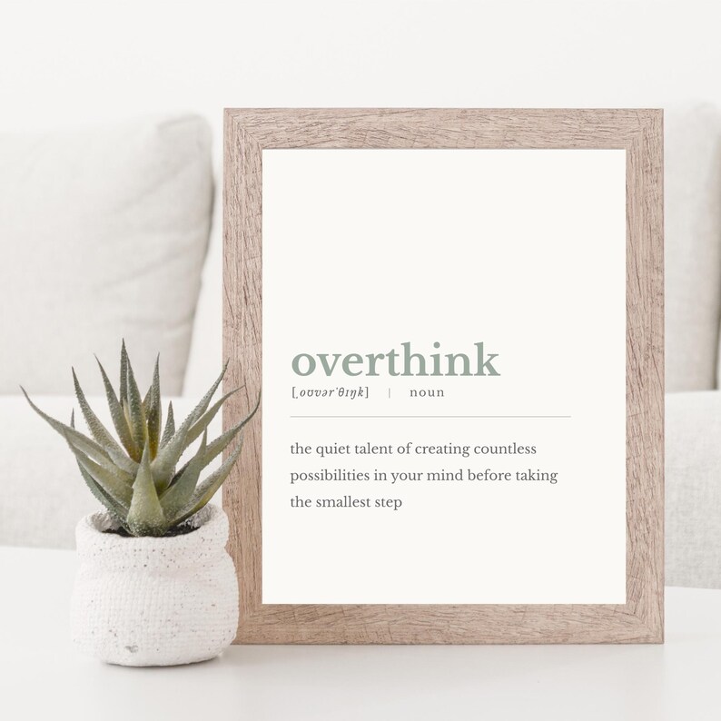 Overthink Definition Print – Printable Mental Health Poster ...