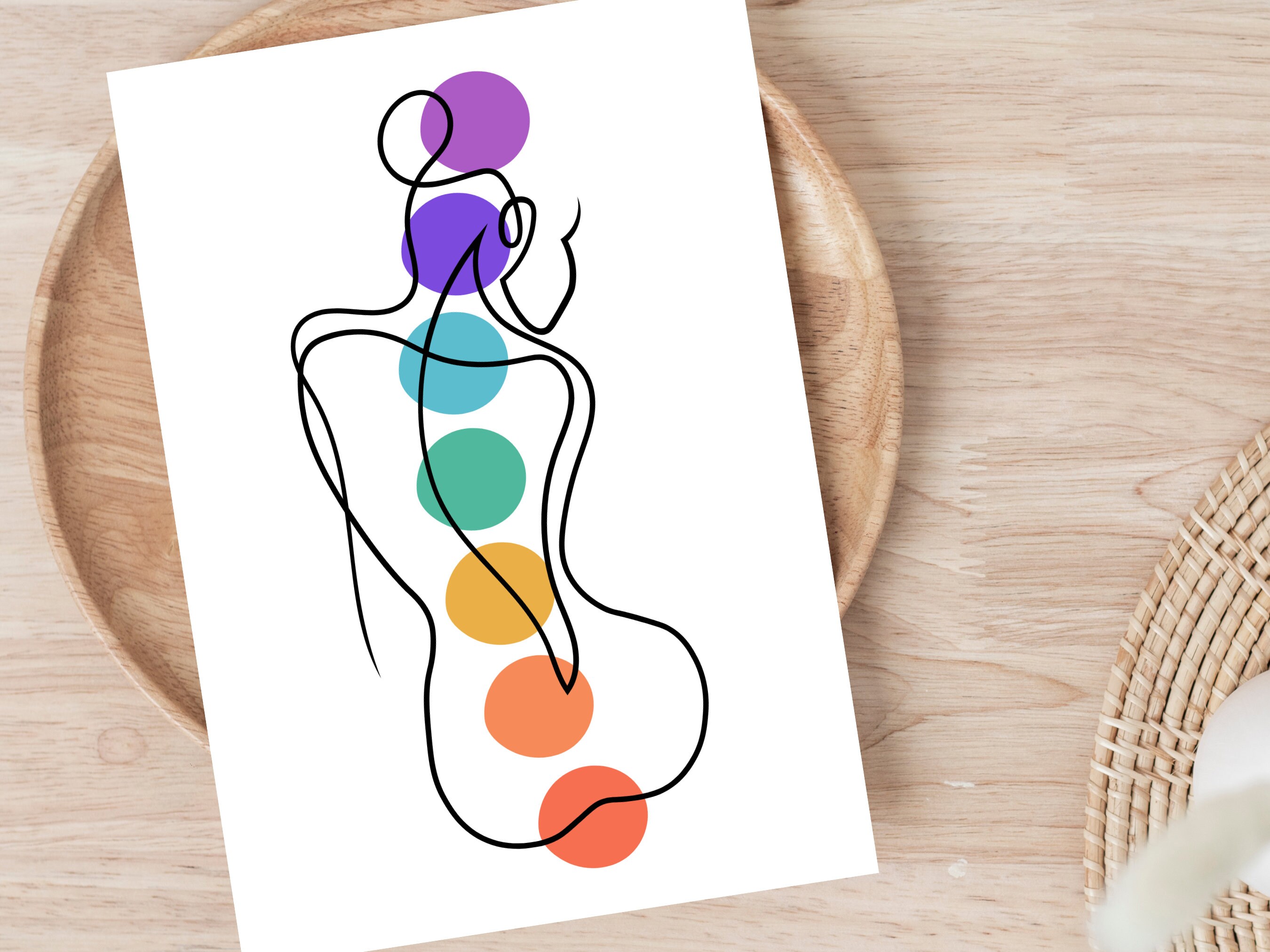 Chakra Woman Line Art, Female Body Line Drawing, Feminine Silhouette ...