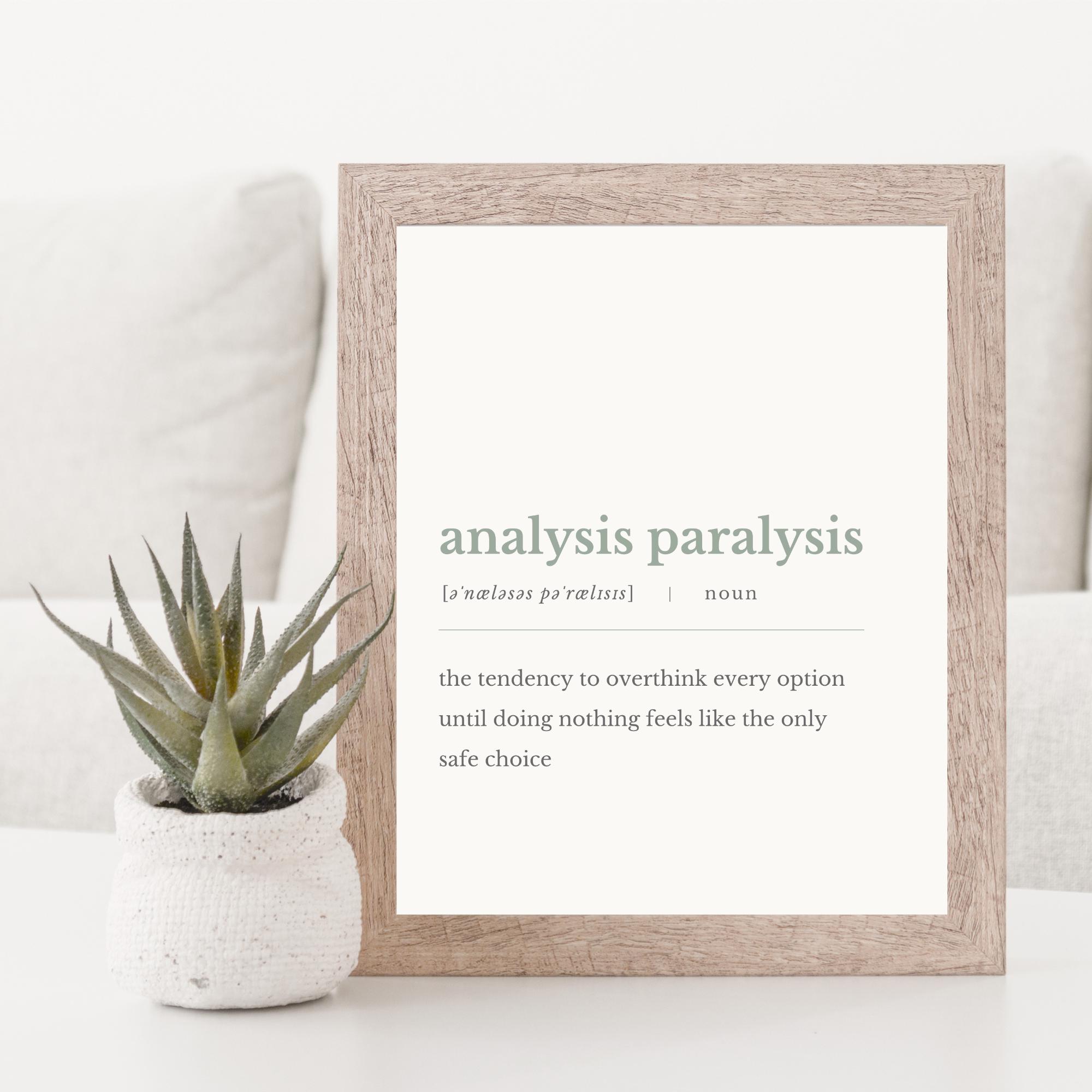 Analysis Paralysis Definition Print: Neurodivergent Mental Health Art ...