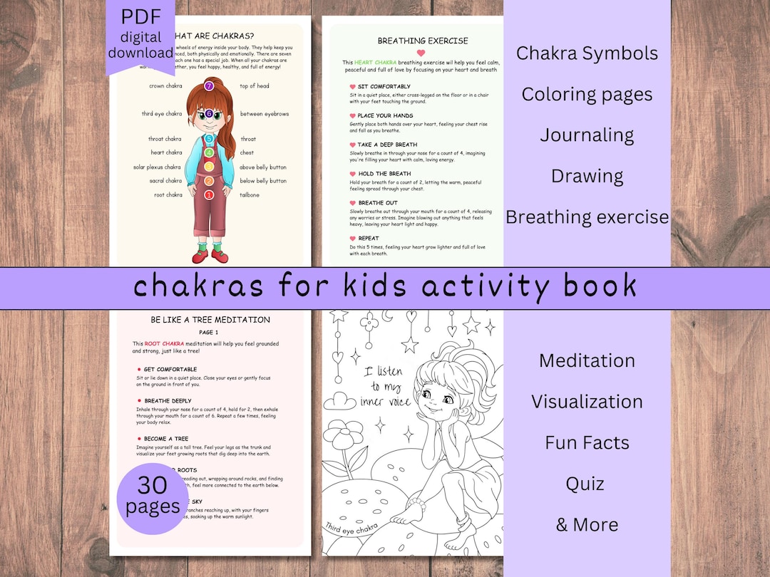 Chakras for Kids Coloring and Activity Book | Learn About the 7 Chakras ...