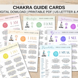 Chakra Cards Set Chakra Cheat Sheets Chakra Charts - Etsy