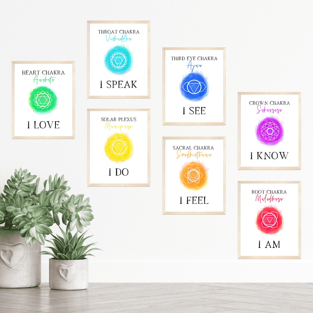 Chakra Wall Art Set of 7 Printable Chakra Posters 8 X 10 Inch Digital ...