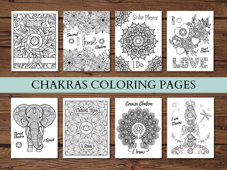 Chakra Mandala Coloring Pages, Affirmations, Mindful Relaxation ...