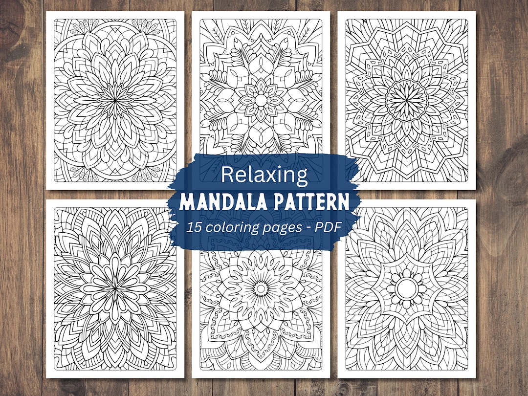 Relaxing Pattern Coloring Pages for Adults & Teens, Mandala Coloring ...