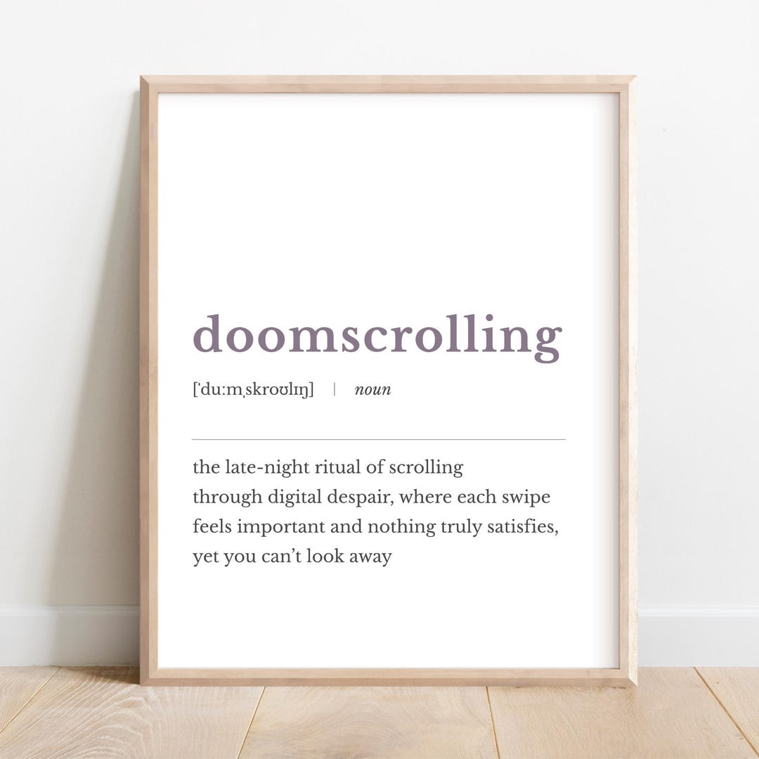 Doomscrolling Definition Print – ADHD Wall Art – Neurodivergent Digital ...