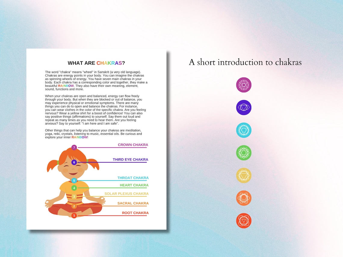 Chakras for Kids Printable Guide | Chakra Cheat Sheet for Children ...