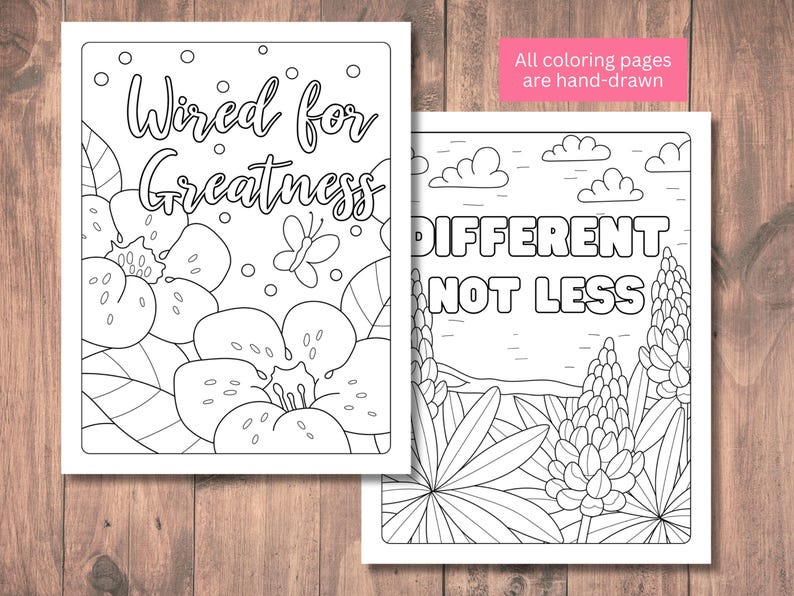 Motivational Quotes Coloring Pages, Autism ADHD Neurodiversity Coloring ...