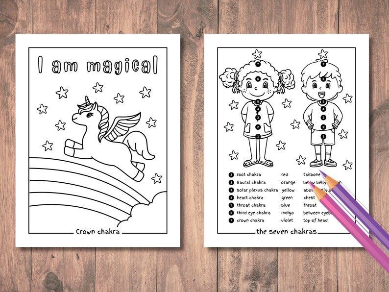 Chakras for Kids Coloring Pages, 7 Chakras Educational Activity ...