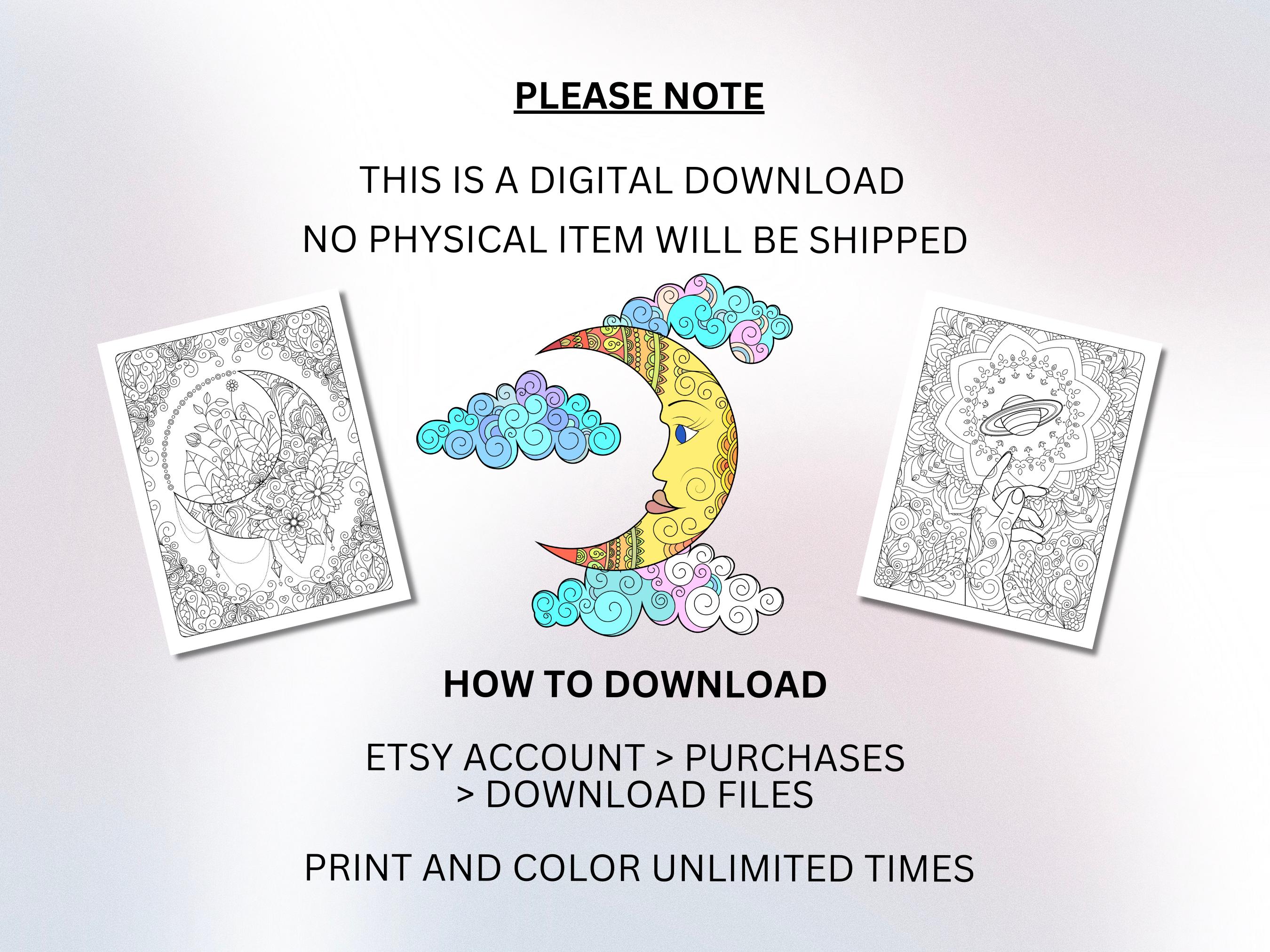 Celestial Mystical Mandala Patterns: Hand-drawn Printable Coloring ...