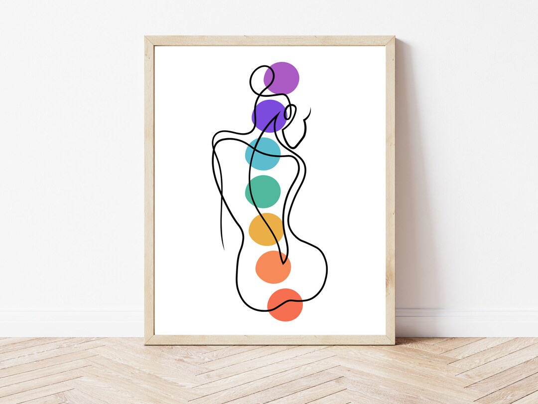 Chakra Woman Line Art, Female Body Line Drawing, Feminine Silhouette ...