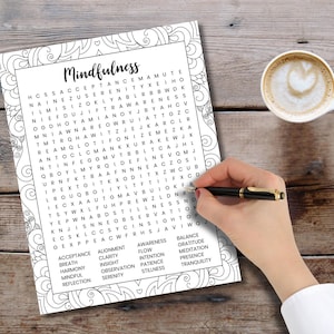Mindfulness Word Search Puzzle | Printable Mindfulness Activity for ...