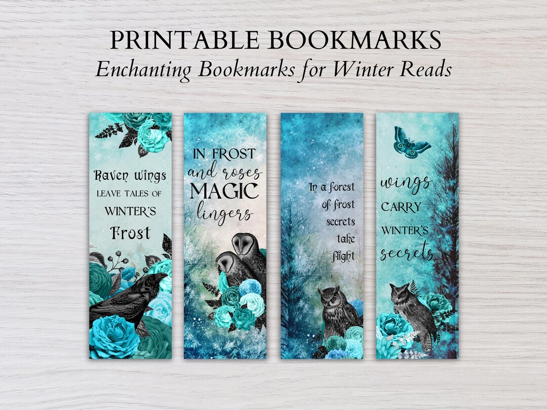 Mystical Winter Bookmarks | Printable Digital Gothic Bookmarks ...