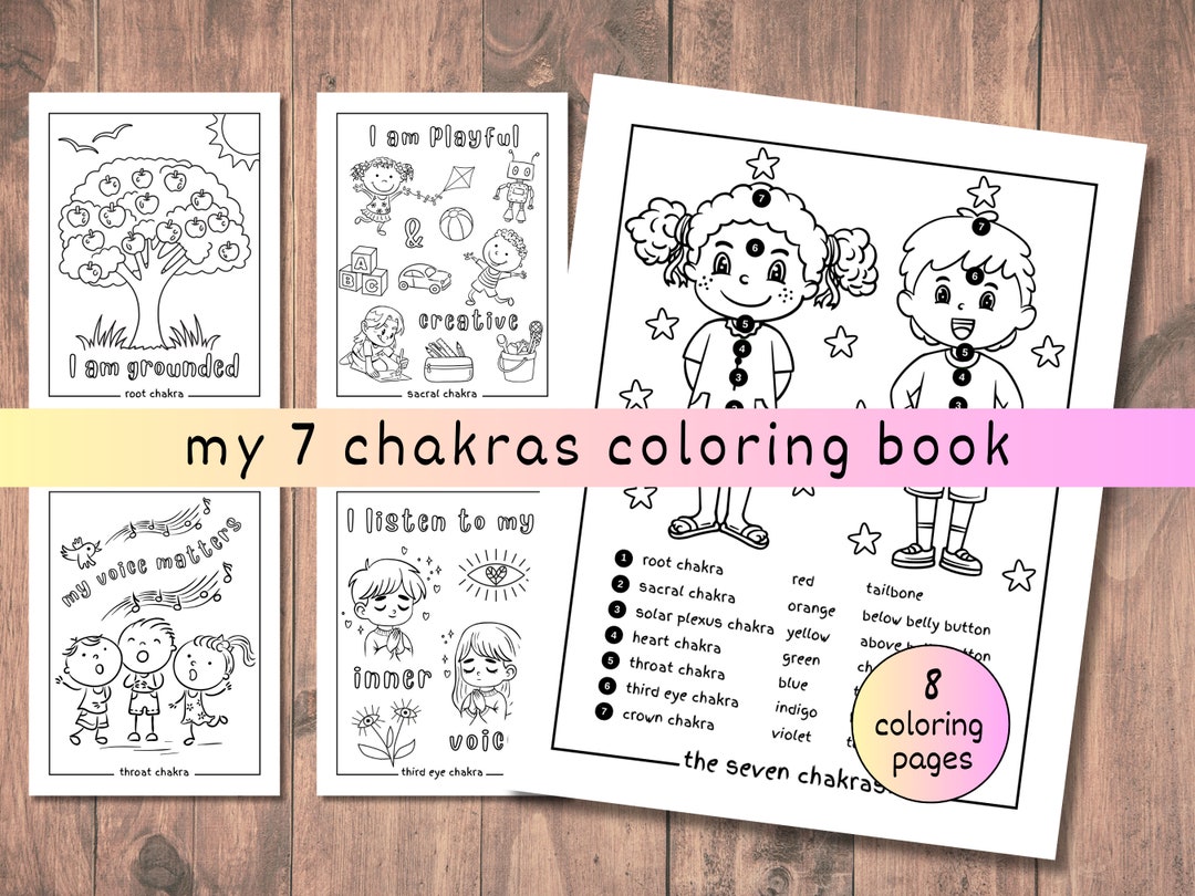 Chakras for Kids Coloring Pages, 7 Chakras Educational Activity ...