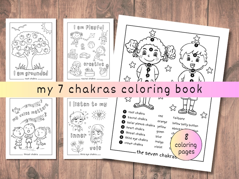 Chakras for Kids Coloring Pages, 7 Chakras Educational Activity ...