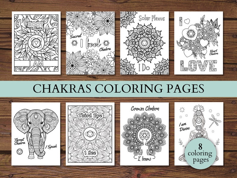 Chakra Mandala Coloring Pages, Affirmations, Mindful Relaxation ...