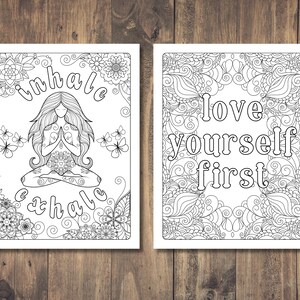 Mental Health Coloring Pages With Motivational Quotes, Hand-drawn ...