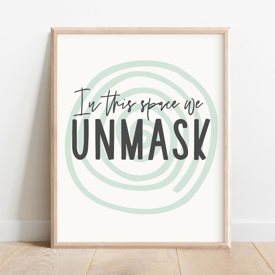 In This Space We Unmask – Therapy Office Decor – Autism Poster – ADHD ...