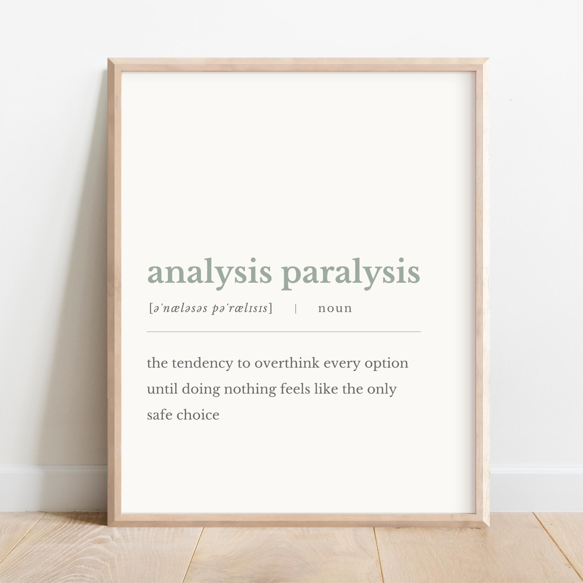 Analysis Paralysis Definition Print: Neurodivergent Mental Health Art ...