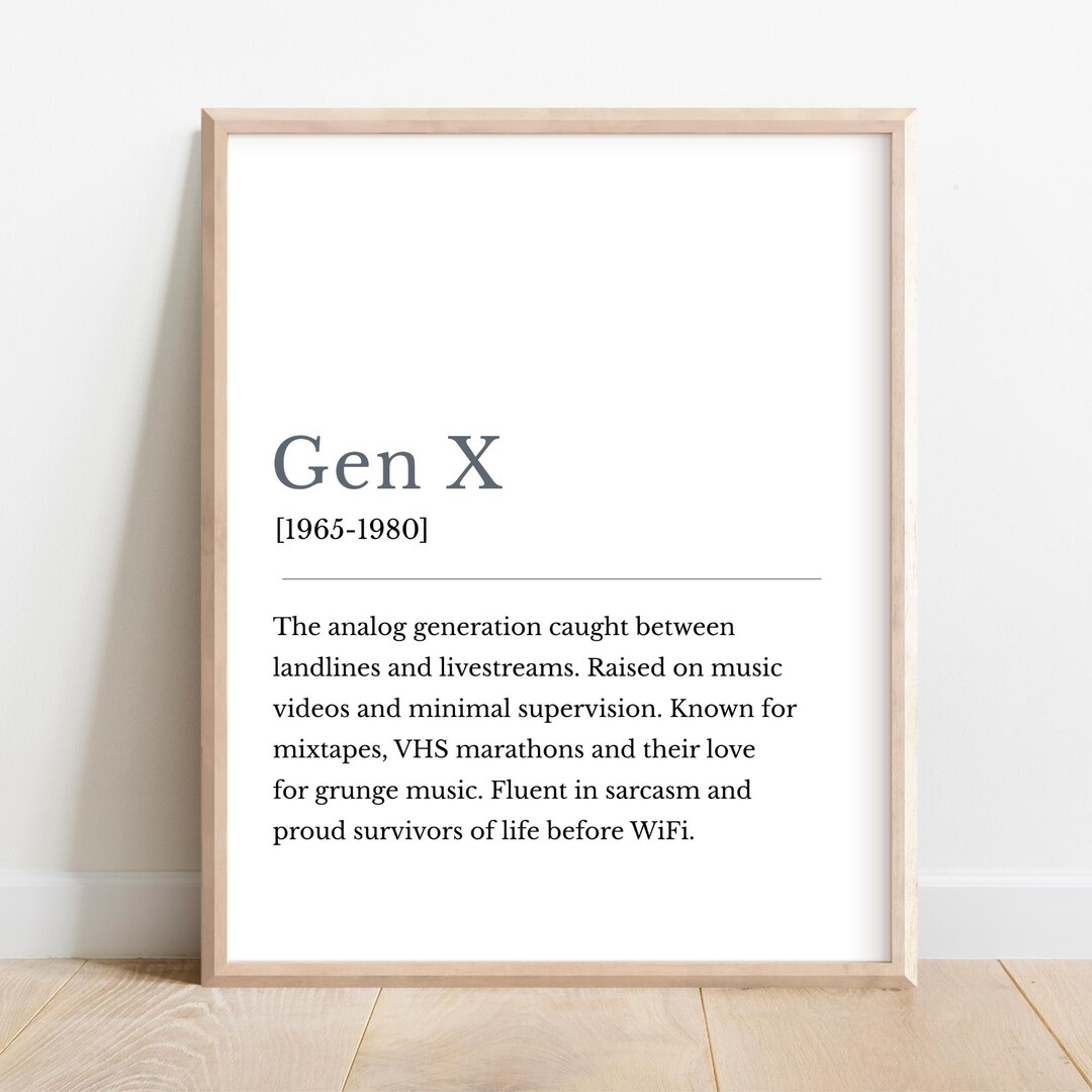 Gen X Definition Print: Minimalist 50th Birthday Gift (digital Download ...