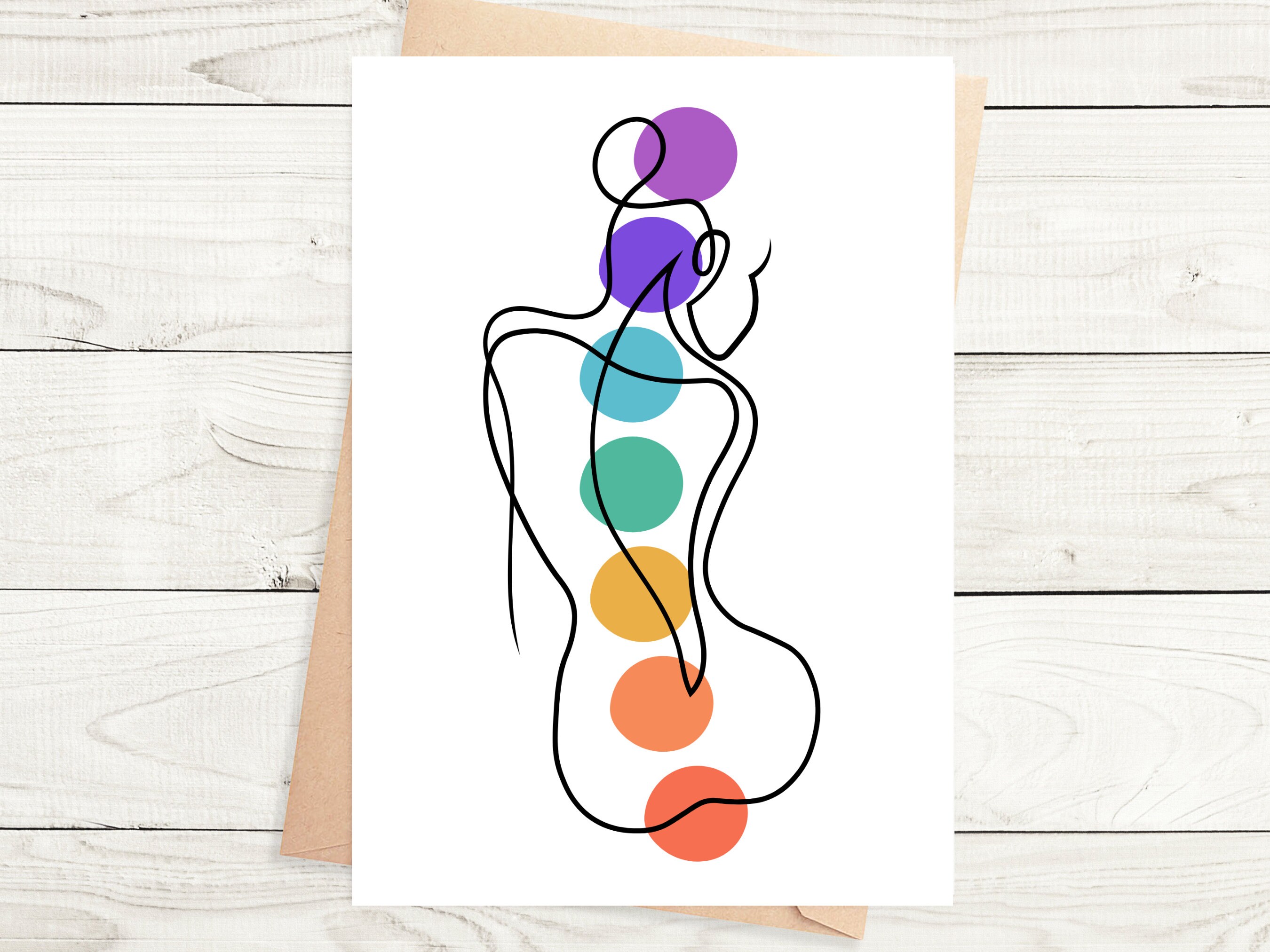 Chakra Woman Line Art, Female Body Line Drawing, Feminine Silhouette ...