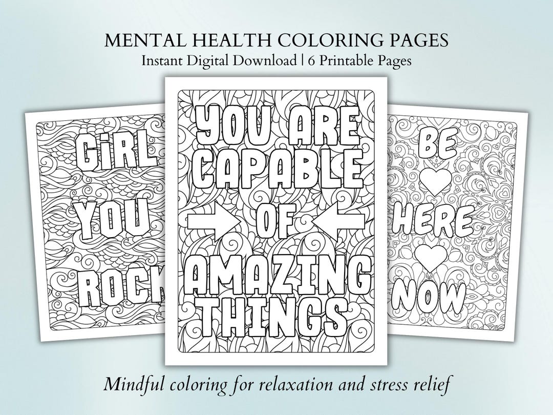 Motivational Quotes Coloring Pages for Stress Relief, Hand Drawn ...