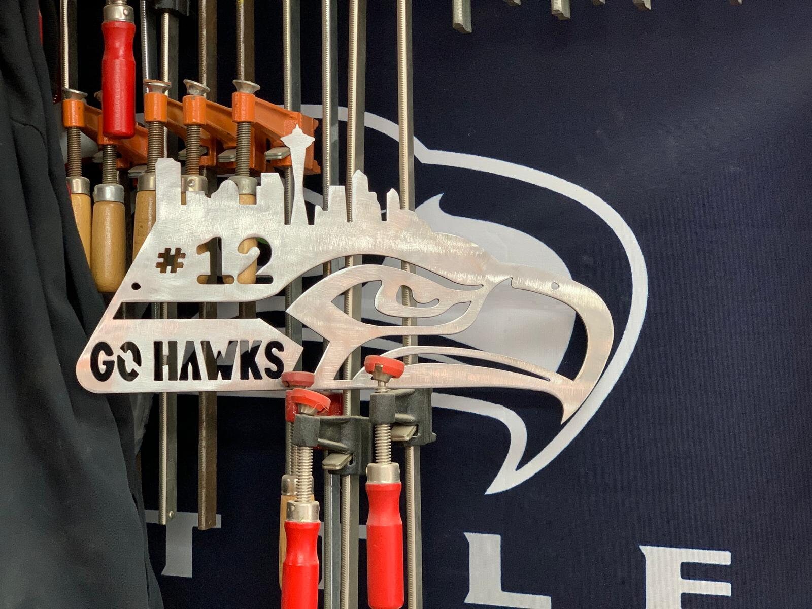 12 Seattle Seahawks Skyline Metal Sign Go Hawks Russel Wilson - Etsy