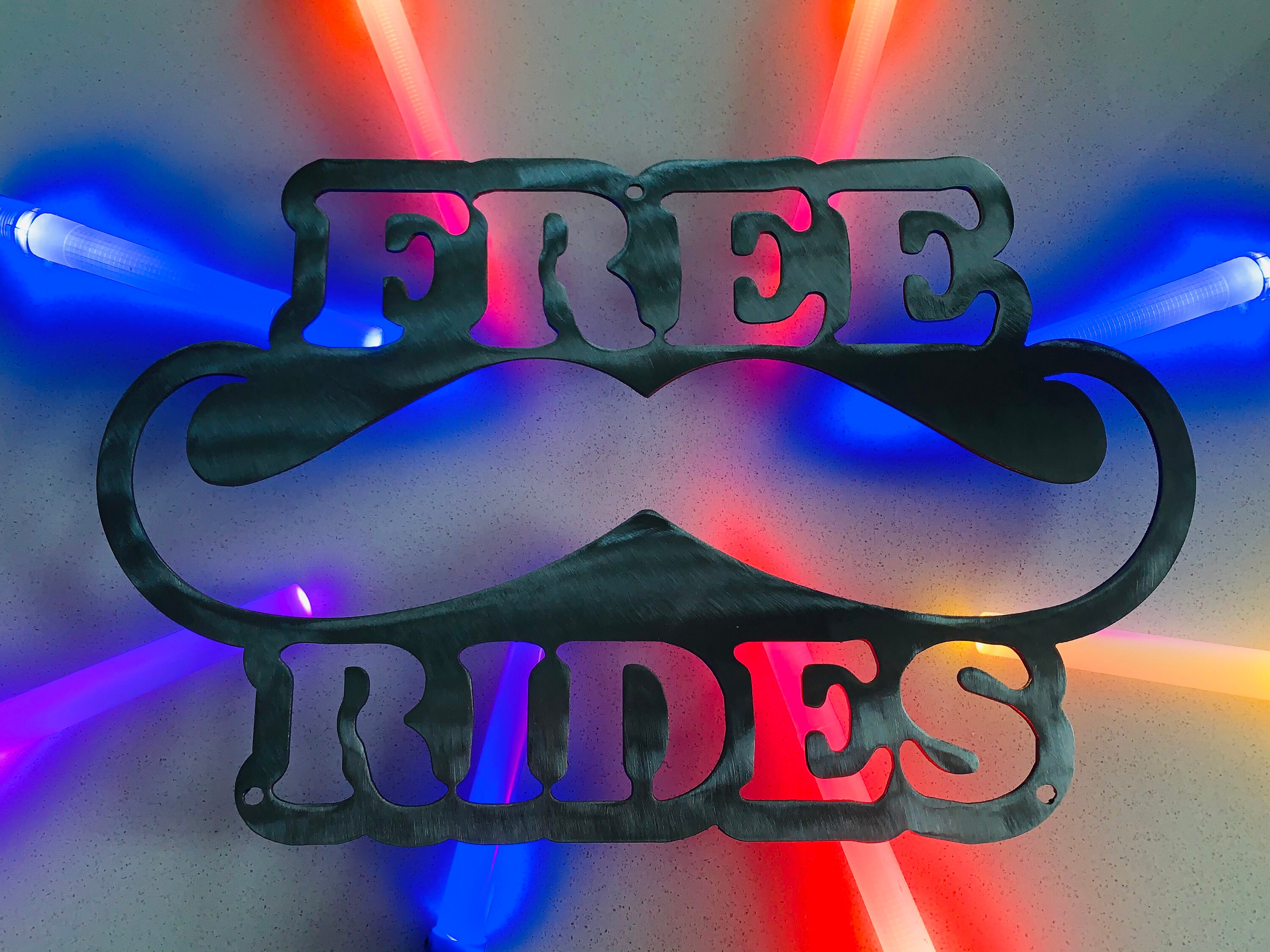 Free Mustache Rides metal wall sign garage mancave Fathers Day | Etsy