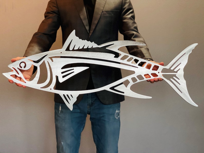 Yellowfin Tuna Fish Metal Sign 36 Inches HUGE Wall Art Fishing | Etsy