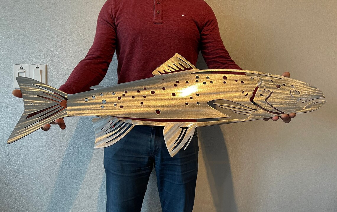 Rainbow Trout Fish Metal Sign 36 Inches HUGE Wall Art Fishing - Etsy