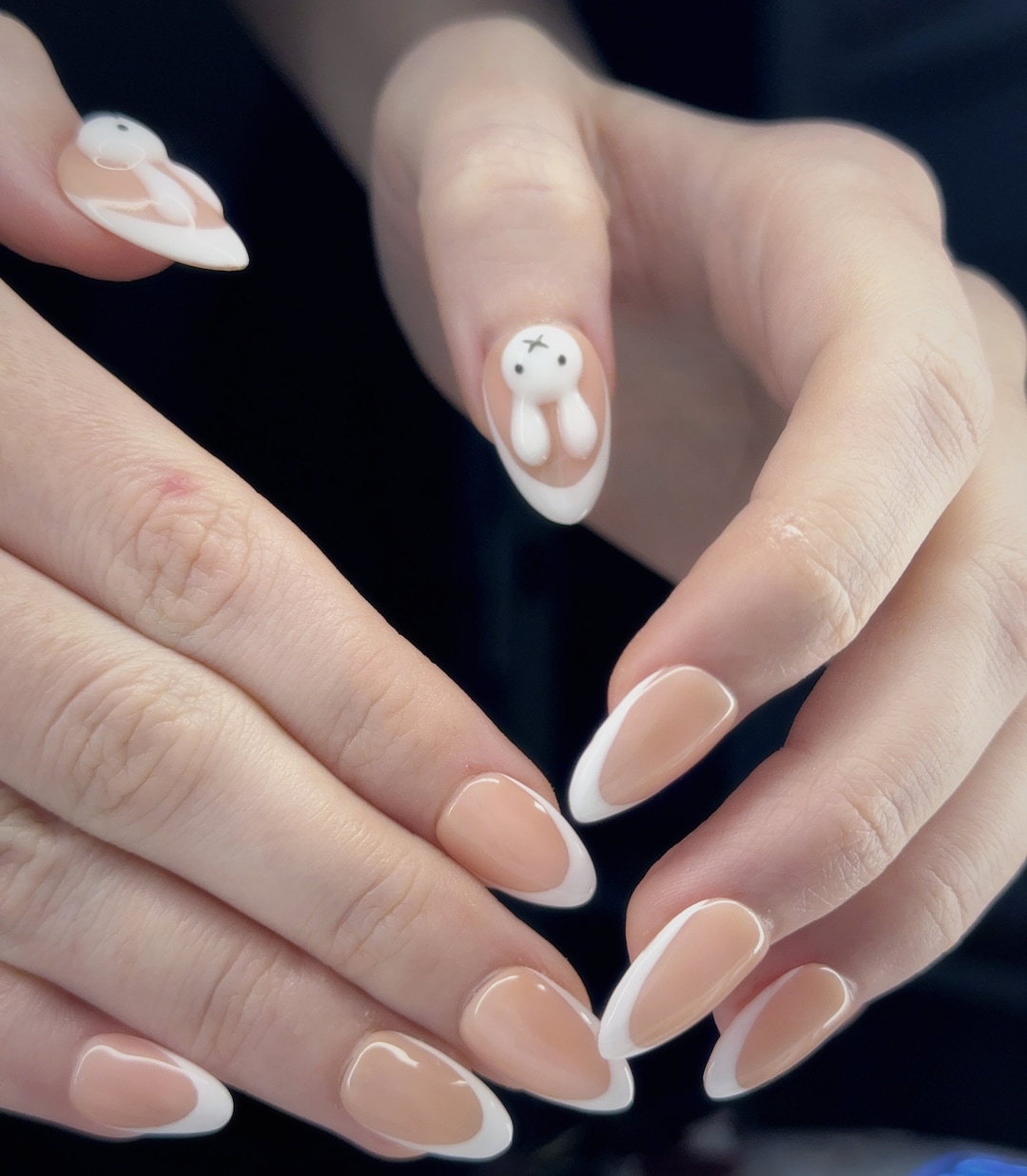 Miffy Moon | Miffy Nails | French Tip Nails | Bunny Press on Nails ...