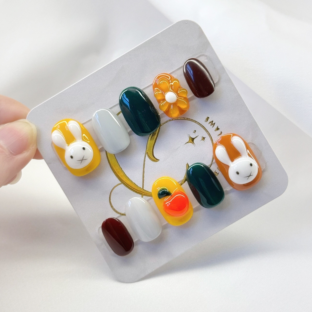 Miffy Press on Nails: School Days Autumn Korean Style - Etsy UK