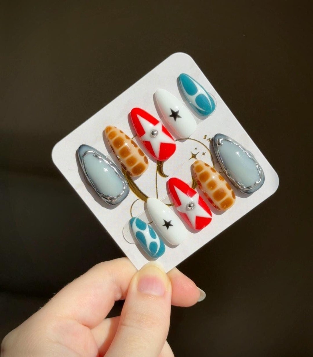 Aura Snake Print Press on Nails: Mix and Match False Nails - Etsy