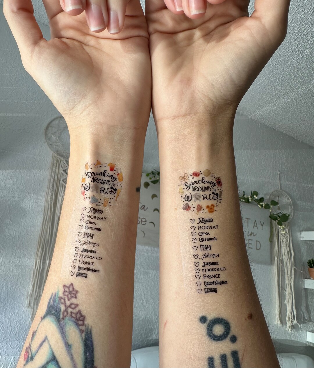 Snack and Drink Around the World - Temporary Tattoo - Etsy