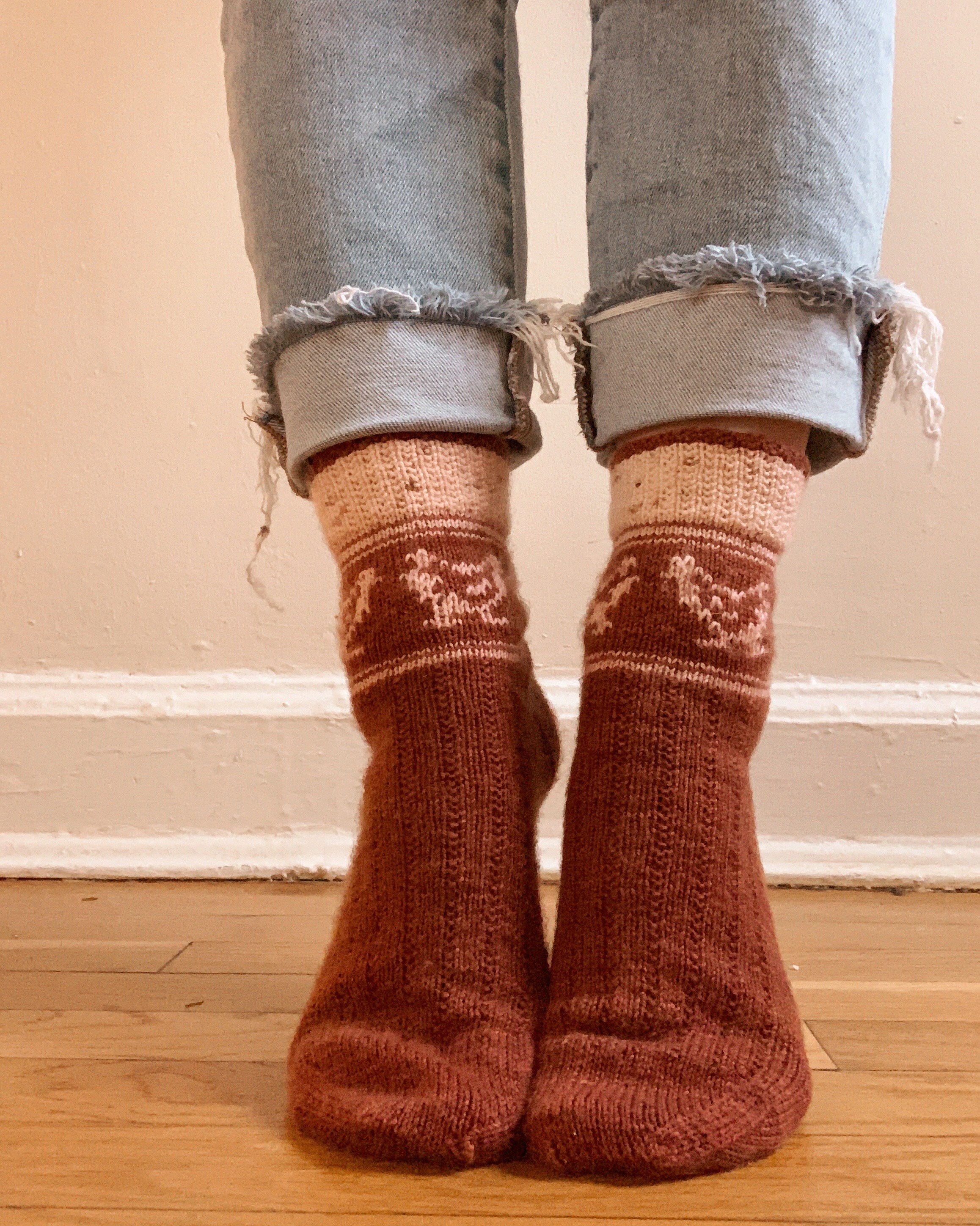 Barn Door Socks // Chicken Colorwork Socks // Bloom and Create Designs ...