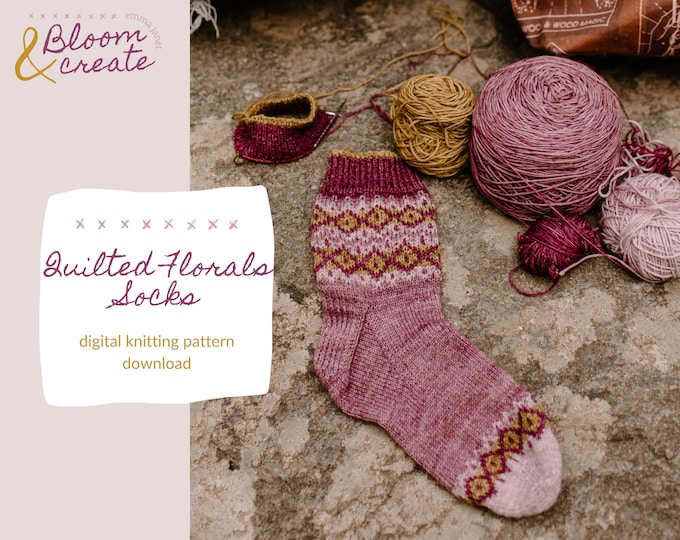 Sunflower Fields Socks - Pdf Knitting Pattern Colorwork, Flower ...