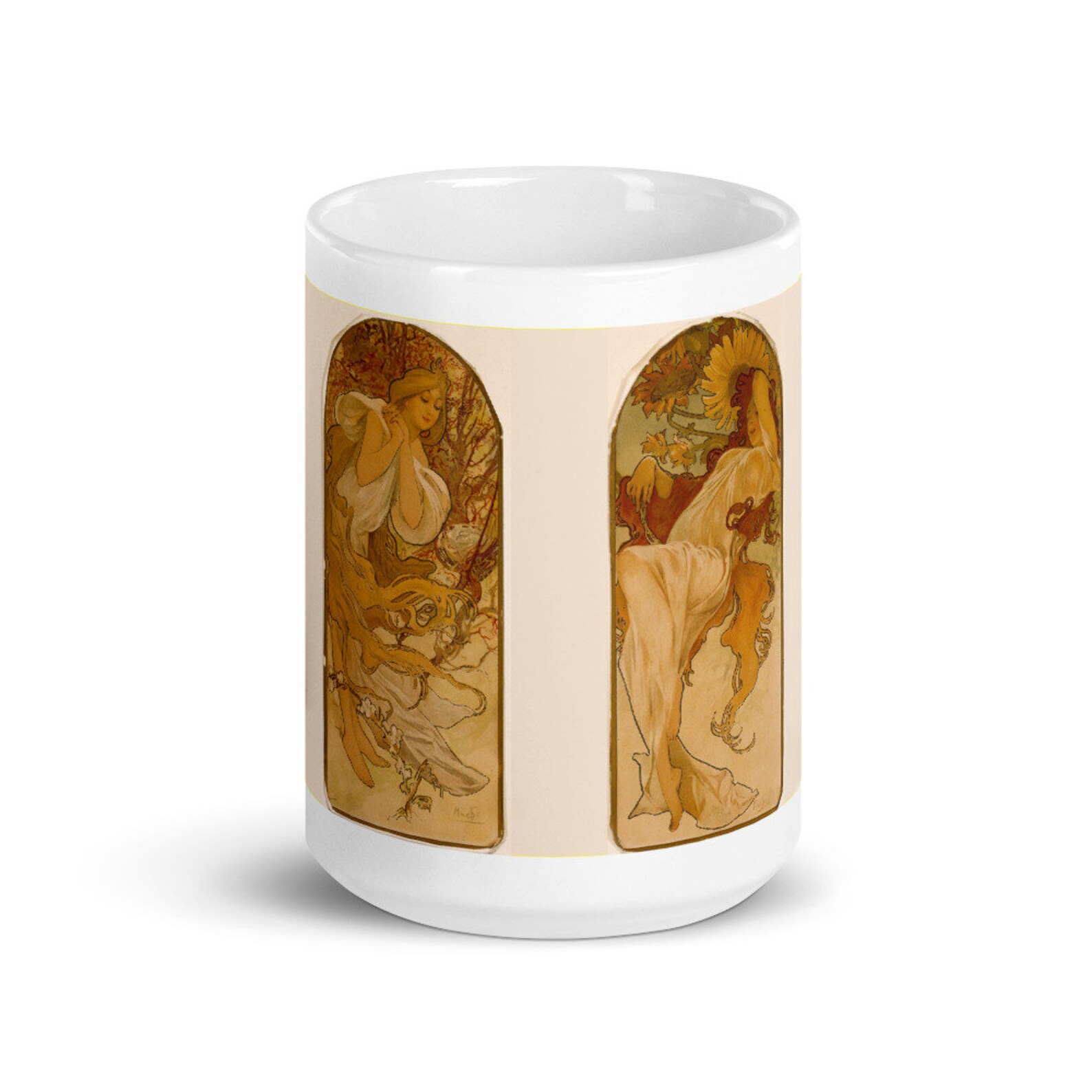 The Seasons-alphonse Mucha Mug-art Nouveau,erotic Art,feminine Energy ...