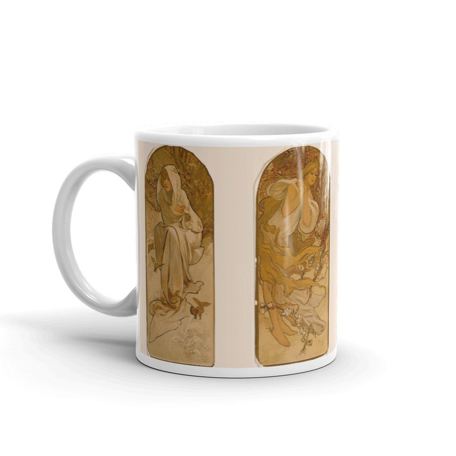 The Seasons-alphonse Mucha Mug-art Nouveau,erotic Art,feminine Energy ...