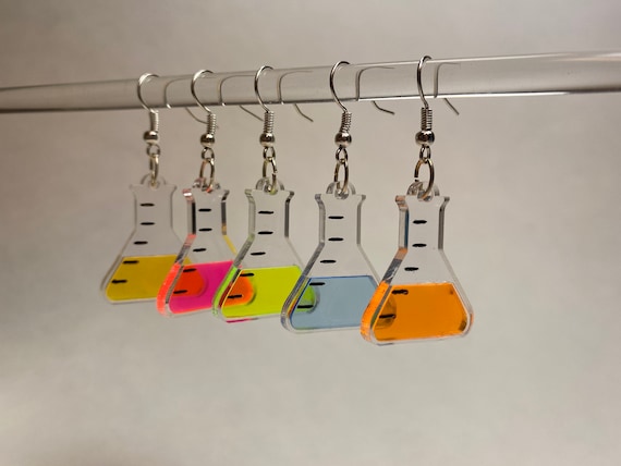 Erlenmeyer Flask Acrylic Earrings | Etsy