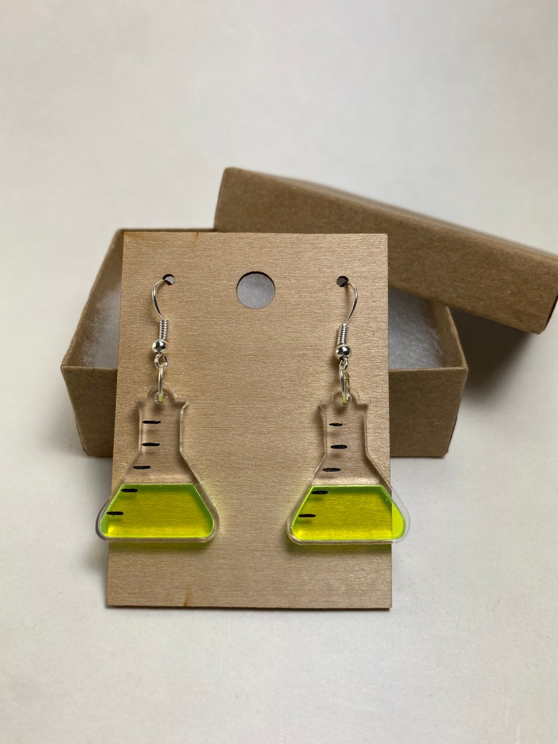 Erlenmeyer Flask Acrylic Earrings - Etsy