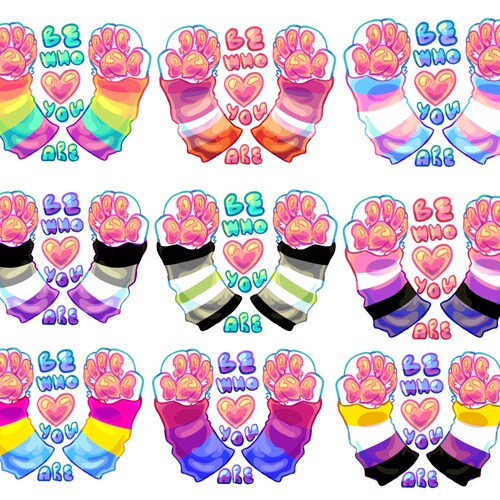 Pride Paw Stickers LGBT Furry Sticker - Etsy