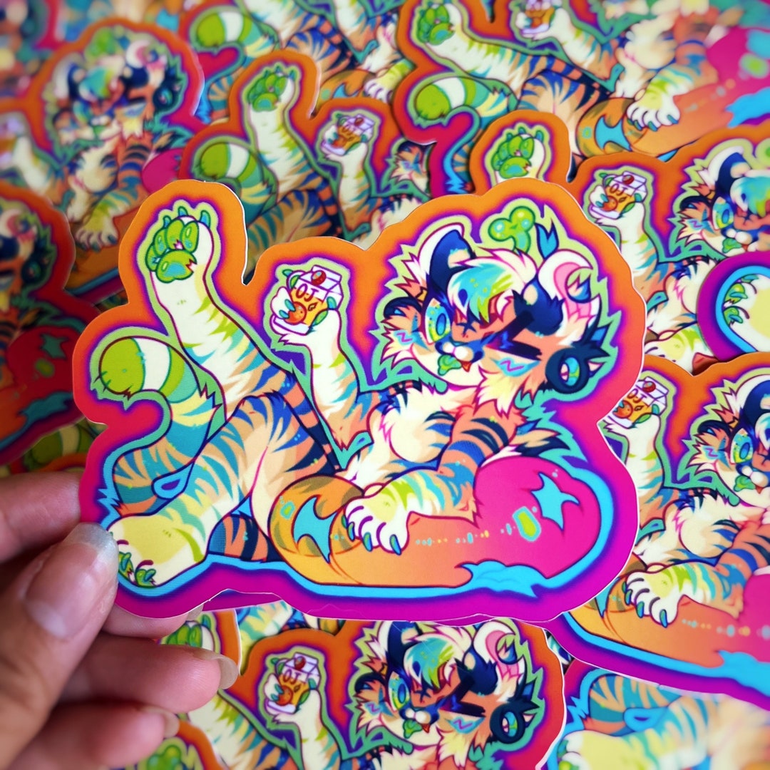 Tropical Tiger Stickers - Etsy